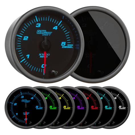 Glowshift Tinted 7 Color 3 3 8” 85mm 5 000 Rpm In Dash Diesel Tach
