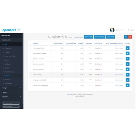 opencart suppliers xml csv xls product feed import and update