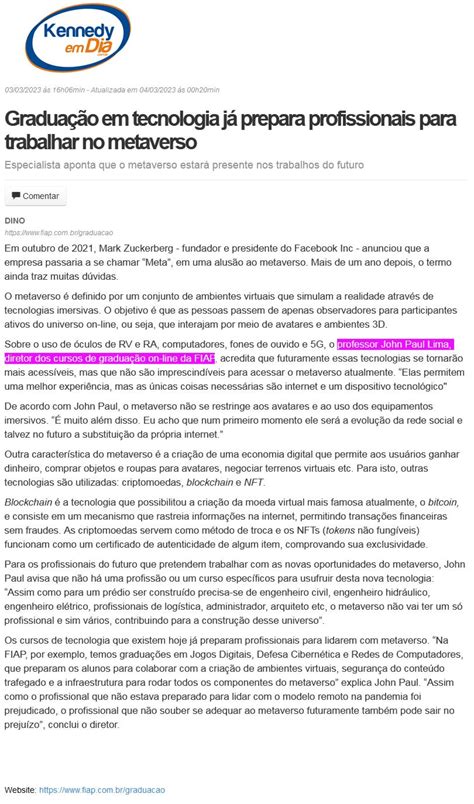 Kennedy Em Dia NotÍcias GraduaÇÃo Em Tecnologia JÁ Prepara Profissionais Para Trabalhar No