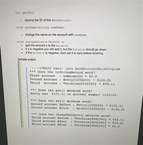 Solved Write A Class Called Bankaccount With The Following