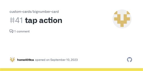 tap action · issue 41 · custom cards bignumber card · github