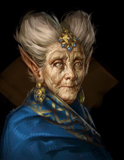 Nobility Pavel Tomashevskiy Old Lady Character Design Dnd Old Elf