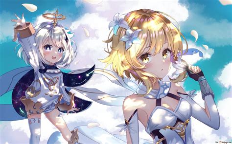 Lumine Piamon Joying Nature Hangout Genshin Impact K Wallpaper Download