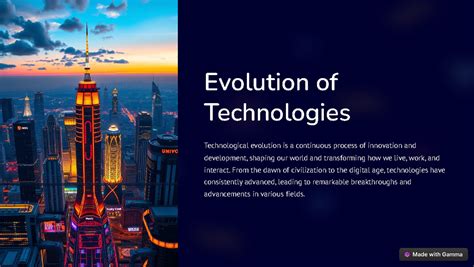 Evolution Of Technologies Evolution Of Technologies Technological