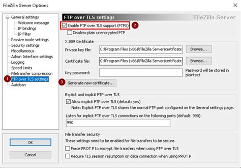 Server Filezilla Server Ftp Use Ftps Ftp Over Tls Support Lounge It
