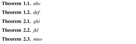 amsmath theorem numbering with sub theorem without section number