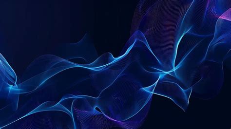 Abstract Digital Wave Pattern In Blue And Purple Hues Premium Ai