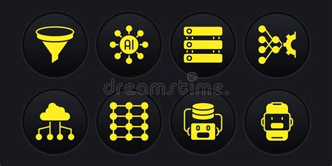 Set Network Cloud Connection Neural Network Artificial Intelligence Robot Server Data Chat