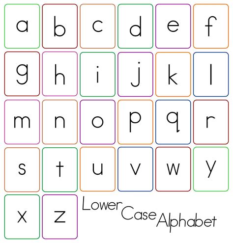 Printable Lower Case Alphabet Letters