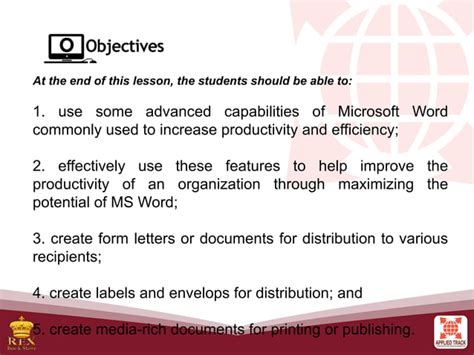 lesson 3 advanced word processing skills 2 pptx