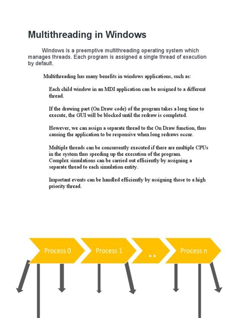 multithreading in windows process 0 process 1 process n pdf thread