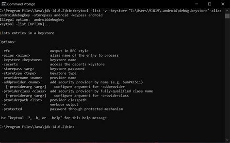 Android Unable To Get The Sha 1 Key Through Terminal Stack Overflow