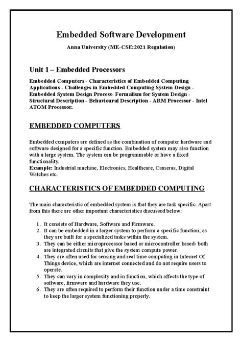 Embedded Software Development Embedded Computers Embedded Computers Are Defined As The