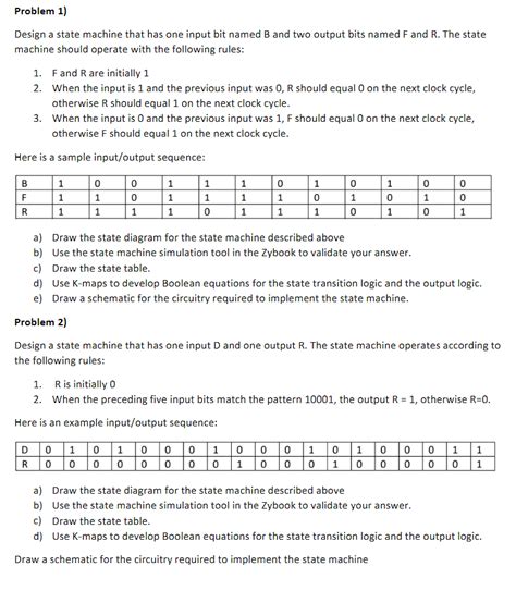 Problem 1 Design A State Machine That Has One Input