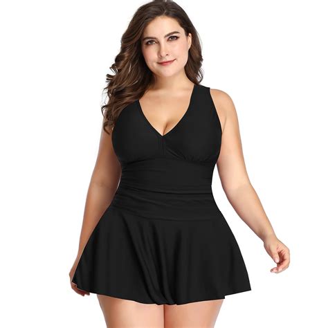 Plus Size Swimsuit For Women Tummy Control Swimdress Two Piece