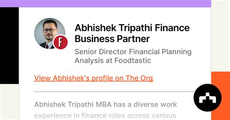 Abhishek Tripathi Finance Business Partner Senior Director Financial