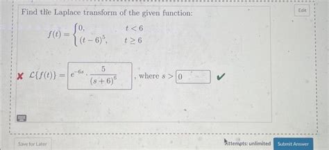 Solved Find The Laplace Transform Of The Given Function Chegg