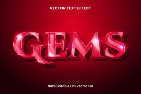 Red Ruby Gem Vector Text Effect Graphic By The Digital Cube · Creative Fabrica
