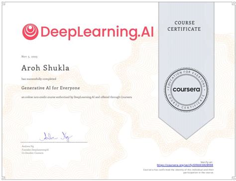 Learn About Generative Ai With Coursera Aroh Shukla Posted On The Topic Linkedin