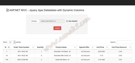 asp mvc jquery ajax datatables with dynamic columns