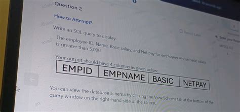 Question 2 How To Attempt Write An Sql Query Studyx