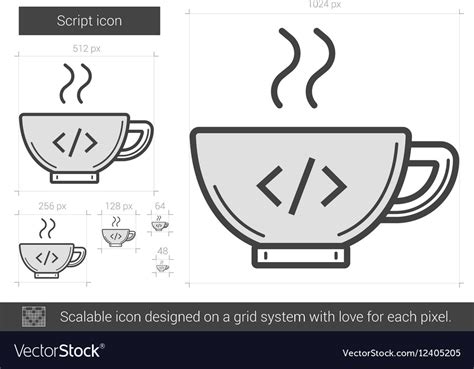 Script Line Icon Royalty Free Vector Image Vectorstock