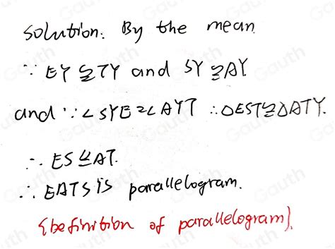 Solved Te Theorems Of A Parallelogram And Its Proof Activity 1 1 V Ant To Know Direetions