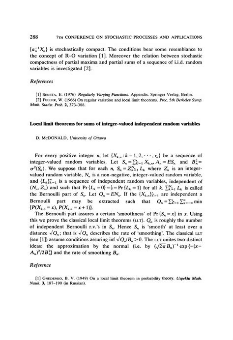 Local Limit Theorems For Sums Of Integer Valued Independent Random