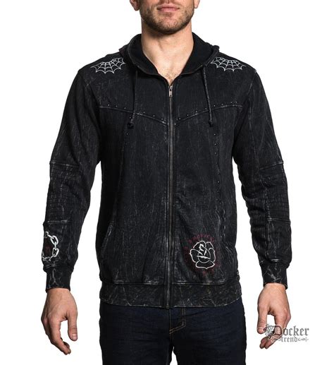 Кофта с капюшоном мужская Affliction SNAKE HEART A19412 » Docker Trend