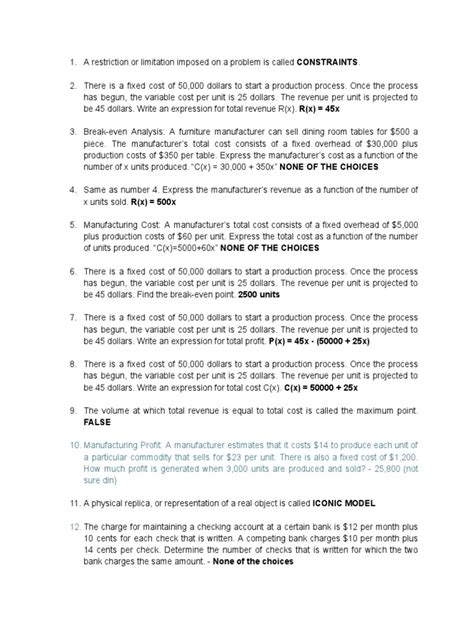 management science pdf profit economics prices