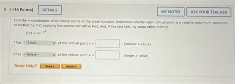 solved find the x coordinates of all critical points od the