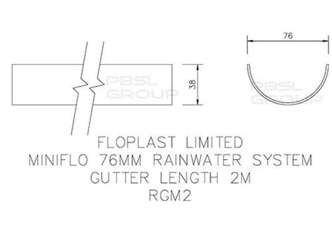 Floplast Mini Gutter 76mm X 2mtr White