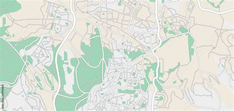 Layered Editable Vector Illustration Outline Map Of Jerusalem Israel Stock Vector Adobe Stock