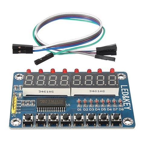 tm1638 chip key display module 8 bits digital led tube for avr arduino