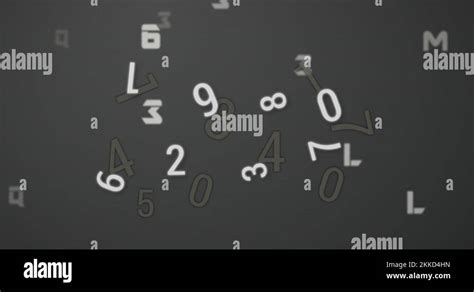 Digital Animation Of Multiple Changing Numbers And Alphabets Floating