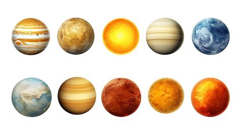 Planets Solar System White Background