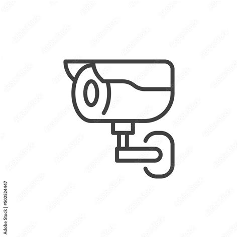 Cctv Camera Line Icon Stock Vector Adobe Stock