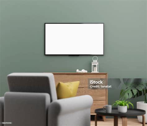 3d 일러스트 Tv 화면 목조 가구와 커피 테이블최소한의 거실모킹 Led 조명에 대한 스톡 사진 및 기타 이미지 Led 조명