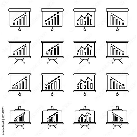 Chart Graph And Diagram Set Vector Illustration Contains Such Icons As Analytic Chart Cloumn