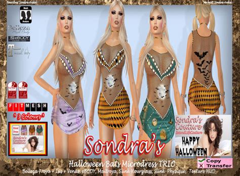 Second Life Marketplace Sondras Halloween Bats Micro Dress Trio Add