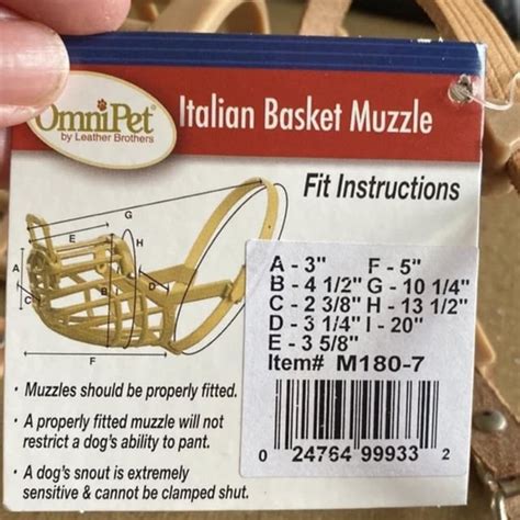 Anyone Have Detailed Measurements For Italian Basket Muzzle Or