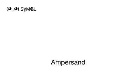 And Ampersand Symbol Meaning Copy And Paste Unicode Character ‿ Symbl