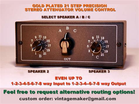 Fs 1 Way In 3 Way Out 2x6 Dual Volume Controller Stereo Balanced Passive Discrete Speaker