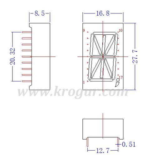 Alphanumeric Common Anode 14 Segment Blue Color Display 1 Digit