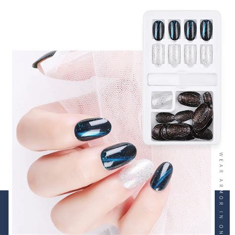 1 коробка водонепроницаемый носить Броня носить накладные ногти Типсы Искусство готовой части