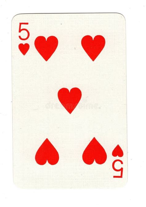 Vintage Five Of Hearts Playing Card Stock Illustration Illustration