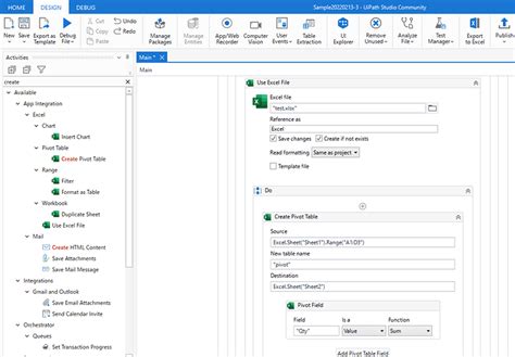 How To Create Pivot Table With Required Fields Activities Uipath Community Forum