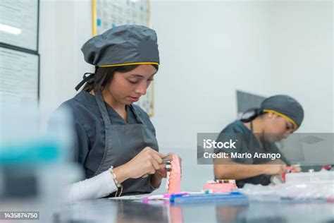 치과 학생은 세라믹 치아로 작업하는 동안 수업에서 운동을 수행합니다 검사 보기에 대한 스톡 사진 및 기타 이미지 검사 보기 실험실 치아 임플란트 Istock