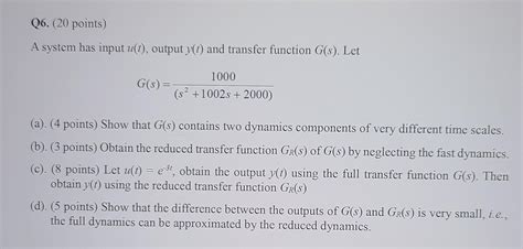 solved a system has input u t output y t and transfer