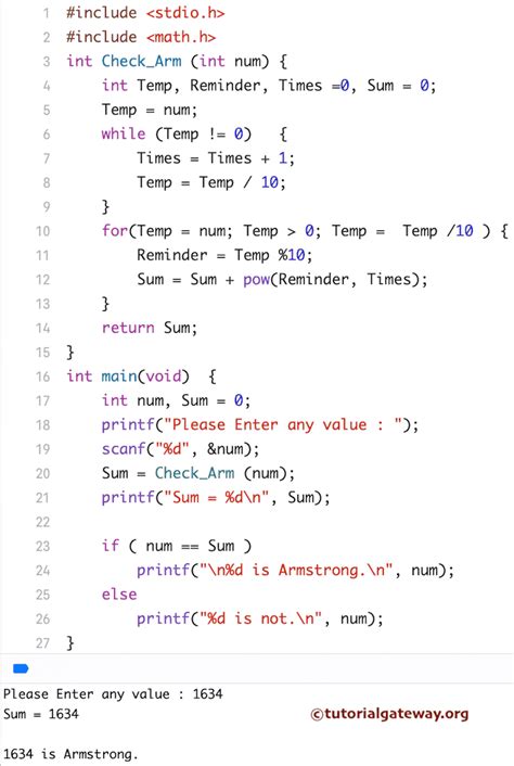 C Program To Check Armstrong Number